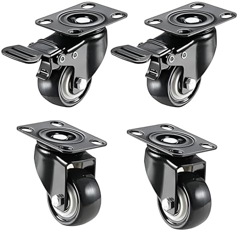 ORZINPRO 2" Heavy Duty Caster Wheels Soft PU Swivel Caster with 360 ...