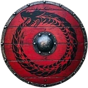 Medieval Viking Shield Handmade Wood & Steel Armor 24 Inch Round Dragon ...