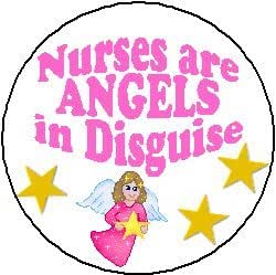 Amazon.com: NURSES ARE ANGELS IN DISGUISE 1.25" Pinback Button Badge / Pin ~ Nursing Nurse ...