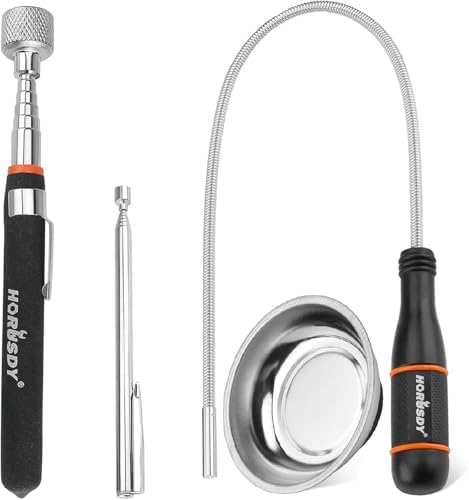 HORUSDY 4 Pack Telescoping Magnetic Pickup Tool - Extendable Magnetic ...
