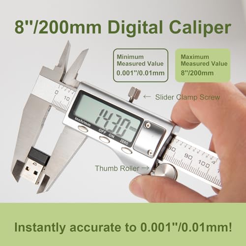 Snapklik.com : SCITOOLS All-Metal Digital Caliper 0-8Measuring Tool ...
