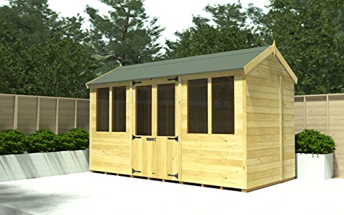 Total Sheds 12x6 Apex Summer House Double Doors Garden Building ...
