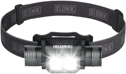 SLONIK Rechargeable Headlamp for Adults 1000 Lumens Super Bright 600 ft ...