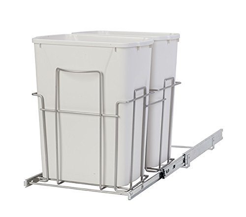 Amazon.com: Panacea Grayline Double Trash Can Slide Out Basket Storage ...