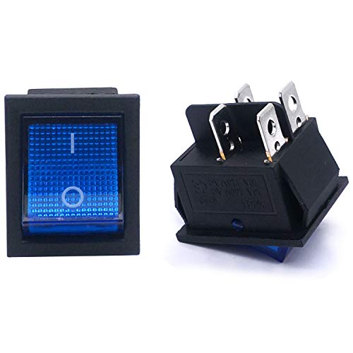 Snapklik.com : 2Pcs Rocker Switch Toggle AC 10A/125V 6A/250V DPST 4 ...