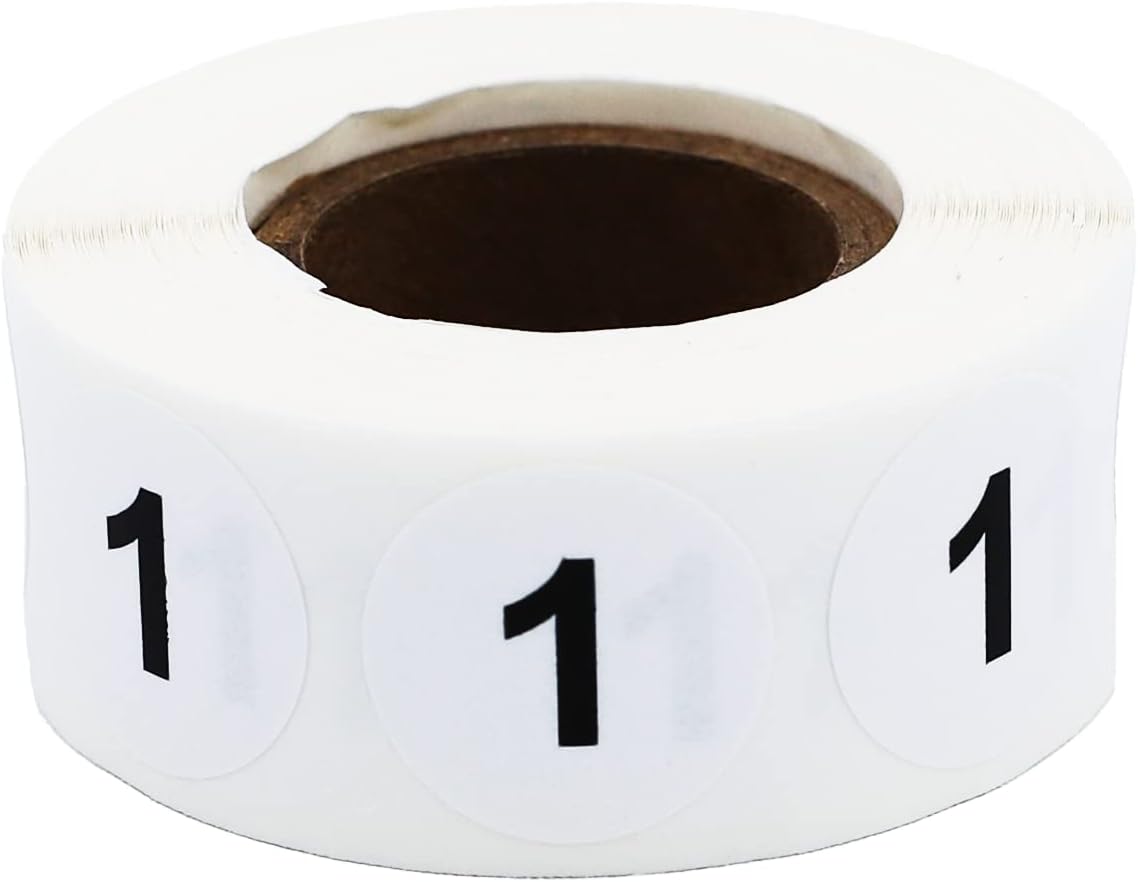 Number 1 Stickers 12.7 mm 0.5 Inch Round 1000 Count : Amazon.co.uk ...
