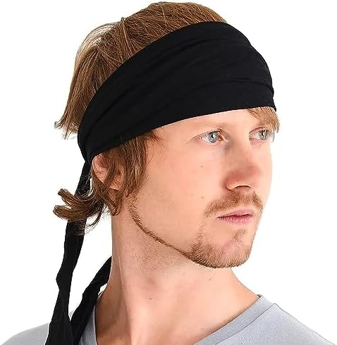 Amazon.com: CHARM Womens Cotton Bandana Headband - Yoga Elastic Head ...
