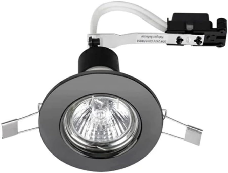 MiniSun | Modern Black Chrome Recessed GU10 Ceiling Downlight Fitting ...
