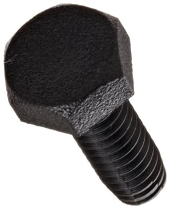 Nylon 6/6 Hex Bolt, Plain Finish, Black, External Hex Drive, Meets ASTM ...