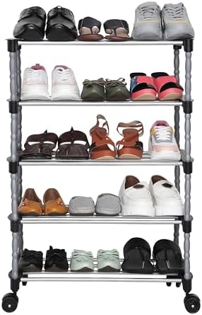 FLIPZON Multipurpose Metal, Plastic Smart Shoe Rack With Wheels ...