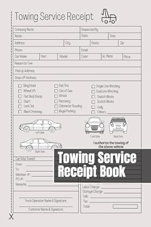 Amazon.com: Towing Service Receipt Book: 50+ Work Orders and Invoices ...