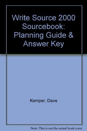 Amazon.com: Write Source 2000 Sourcebook: Planning Guide & Answer Key ...