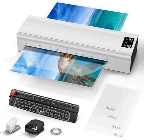 Amazon.com : Laminator, 13 Inch Lamination Machine for A3/A4/A5/A6, With 6 in 1 Personal Desktop ...