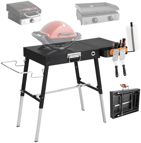 Amazon.com: Raweao Universal Portable Grill Table - Folding Grill ...