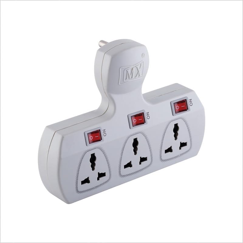MX 3 pin 3 Socket Multi Plug Adapter Wall Adapter Universal Sockets ...