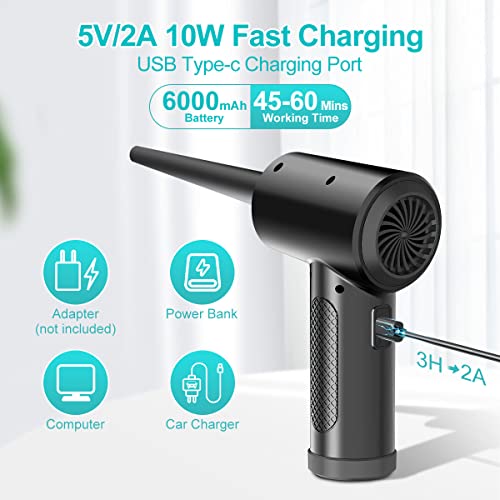 Compressed Air, Air Duster Cordless 6000mAh 91000RPM USB Rechargeable ...