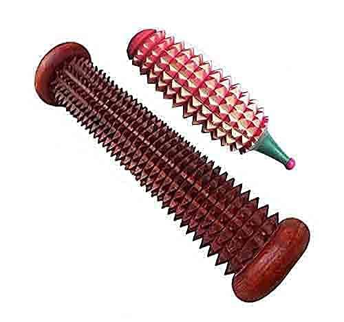 AcuHealth Foot Roller Acupressure Massager Acupuncture (Brown) with ...