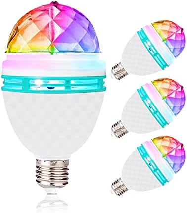 IAGBIBUI Disco Ball Light Bulb, 3w E27 RGB Color Rotating Bulb Led Party Bulbs, Magic Ball Light ...