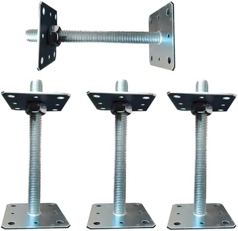 4X Adjustable Bolt Down Pergola Post Support Shoe Feet Galvanised Heavy ...