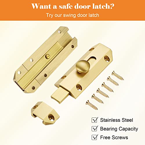 Zhi Jin Door Lock, Stainless Steel Bolt Lock Surface Mounted Sliding ...