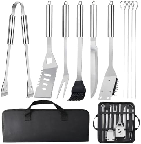 QH7 3Pack BBQ Barbecue Tool Set, Stainless Steel Outdoor Barbecue Grill ...