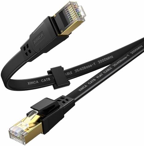 Cat 8 Ethernet Cable 25FT, High Speed Flat Network Cable Shielded with ...