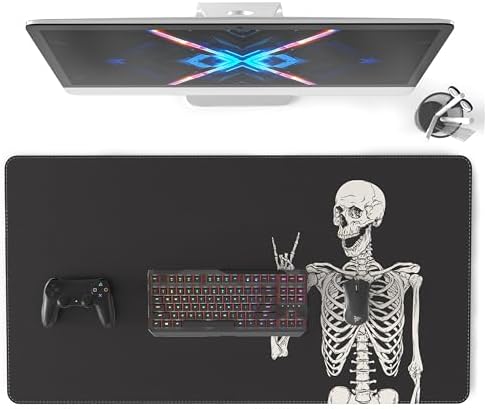 Amazon.com : Skull Head with Rose Desk Mat,Large Gaming Mouse Pad,Non ...
