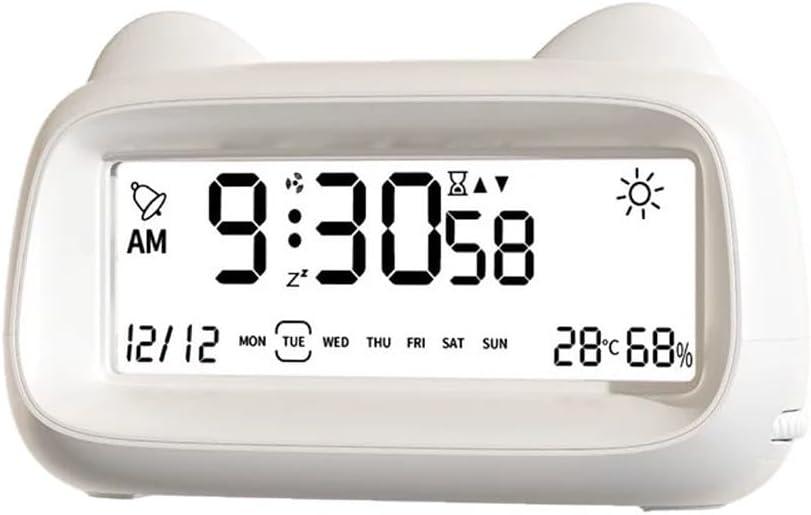 Amazon.com: Digital Alarm Clock with Temperature Display, Backlight and ...