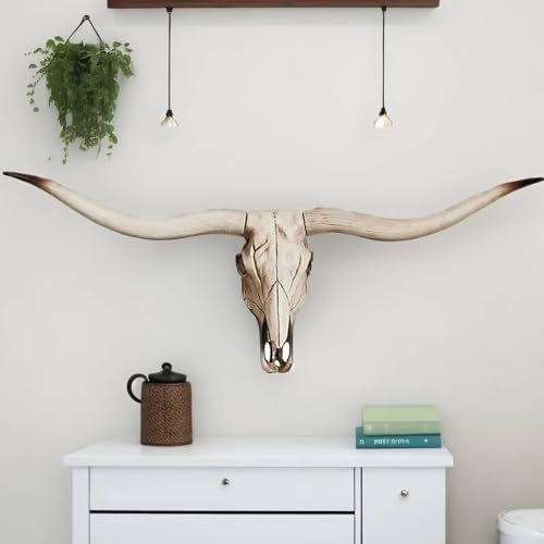 BKCEHCRS Halloween Realistic Large Cow Head Skull Wall Decor ...
