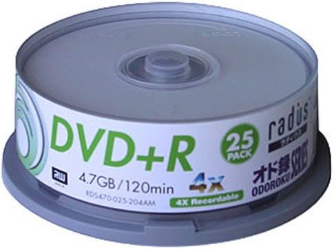 Amazon.com: Radius Technology DVD+R 4.7 GB/120 Min 4X (25 Pack Cake Box ...