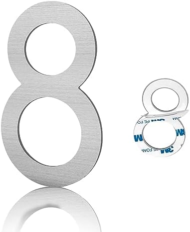 Amazon.com: 3 Inch Modern House Numbers, Brushed silver Mailbox Number ...