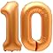 Amazon.com: 10 Balloon Number, 40 Inch Orange Foil Balloons Giant Jumbo ...