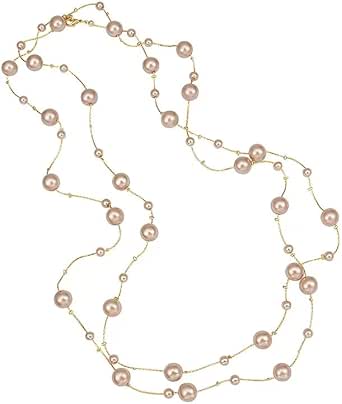Amazon | [MOUP] シンプル パールネックレスロング レディース 人気 アクセサリーおしゃれパーティ結婚式 可愛いネックレス ...
