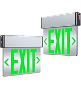 LED Edge Lit Exit Sign Aluminum Housing AC 120-347V Emergency Exit ...