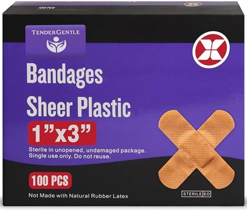 Amazon.com: Adhesive Bandage - Box of 100 1" Flexible Sheer Plastic ...