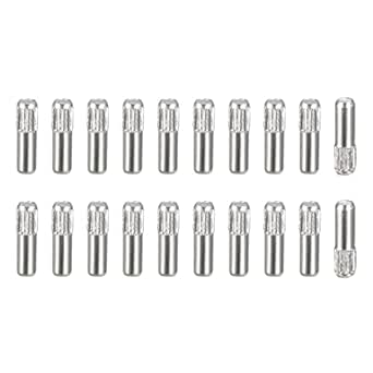 uxcell 2x8mm 304 Stainless Steel Dowel Pins, 50Pcs Knurled Head Flat ...