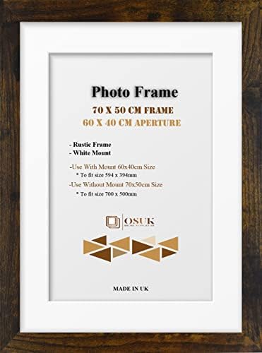 OSUK Rustic 70x50 cm Frame With 60x40 cm Mount Modern Photo Frame With ...