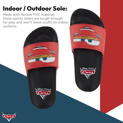 Disney Boys Pixar Cars Slide Sandals - Lightning McQueen Shoes ...