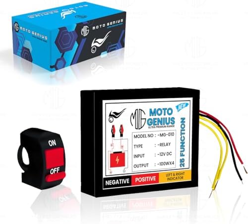 MOTO GENIUS Universal Motorcycle Hazard Indicator Flasher Relay, 25 ...