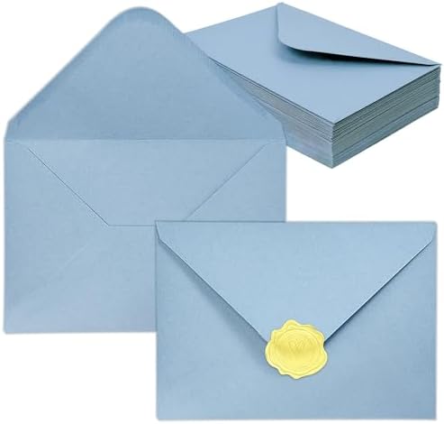 Amazon.com : YINUOYOUJIA 50 PCS Dusty Blue Specialty Paper Envelopes A4 ...