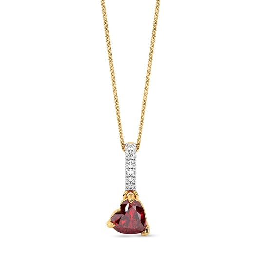 CaratLane 9 KT Yellow Gold Hearty Bliss Gemstone Pendant for Women ...