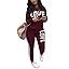 KANSOON Women Stripe Patchwork Two Piece Sweatsuit Round Neck Pullover ...