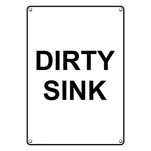 Amazon.com: Weatherproof Plastic Vertical Dirty Sink Sign with English ...