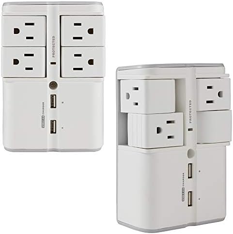 Amazon.com: ECHOGEAR On-Wall Surge Protector with 6 Pivoting AC Outlets ...