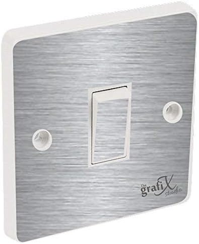 the grafix studio Chrome Silver Light Switch & Double Socket Sticker ...