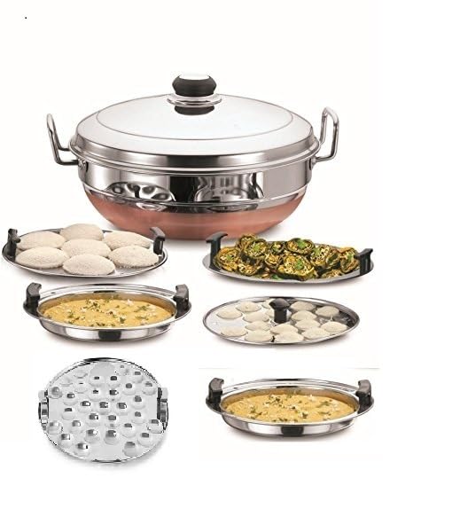 AQUIRIOS Stainless Steel idli maker Multi Kadai idly Steamer dhokla ...