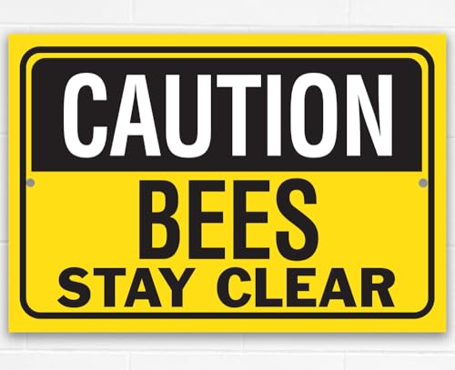 Amazon.com: Metal Sign - Caution Bees Stay Clear - Honey Bee Yard ...