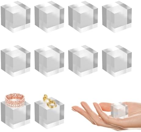 Amazon.com: Vicenpal 16 Pieces Acrylic Square Display Blocks 3 x 3 x 1 ...