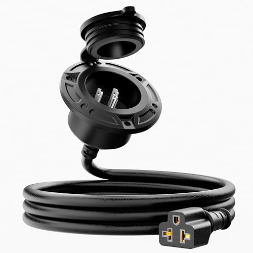 Amazon.com: 12AWG 20A RV Shore Power Inlet Plug, 125V AC Socket with 16 ...