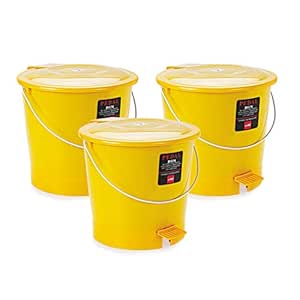Cello Plastic Pedal Bin with Garbage Bucket - Medium, 10 Litre, Yellow ...